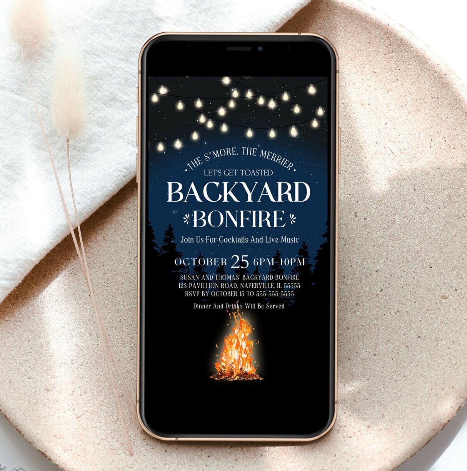 Bonfire Birthday Invitation Bonfire Birthday Evite Summer Bonfire ...