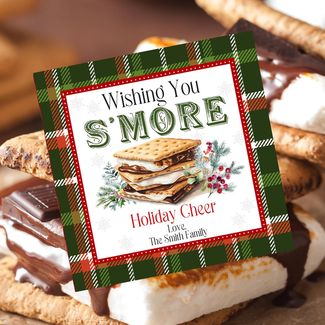 Editable Smore Christmas Gift Tag Smores Kit Tag Sweet Treat Station ...