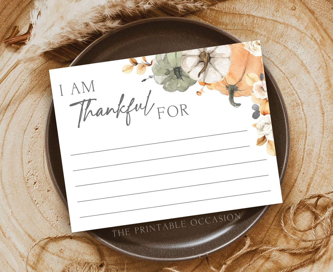I'm Thankful for Template I'm Thankful for Printable - Etsy