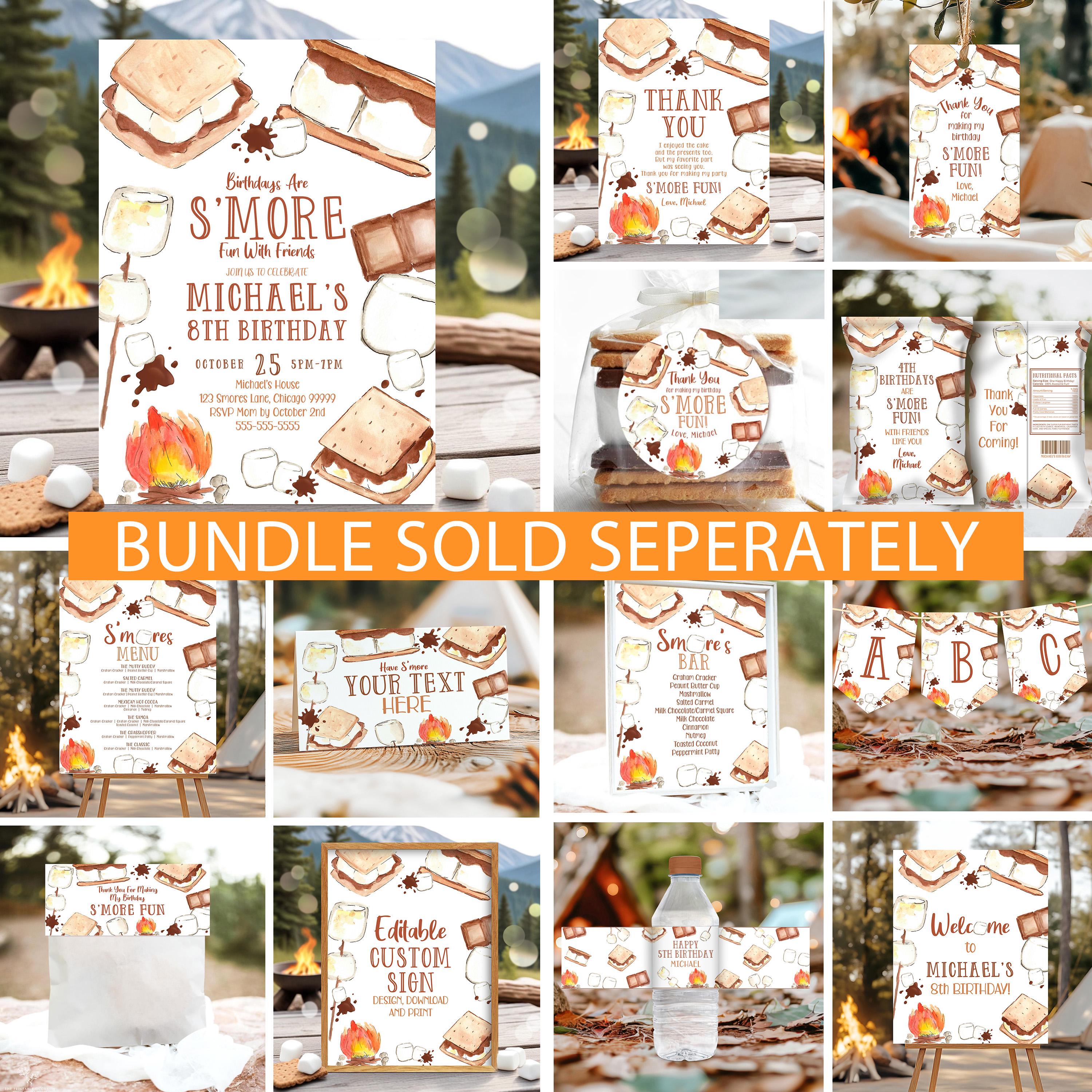 Editable Smore Bar Menu Sign Template Smore Bar Menu Station Sign Smore ...