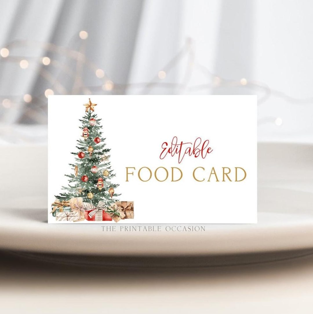 Editable Christmas Buffet Labels Printable Holiday Food Cards Christmas ...