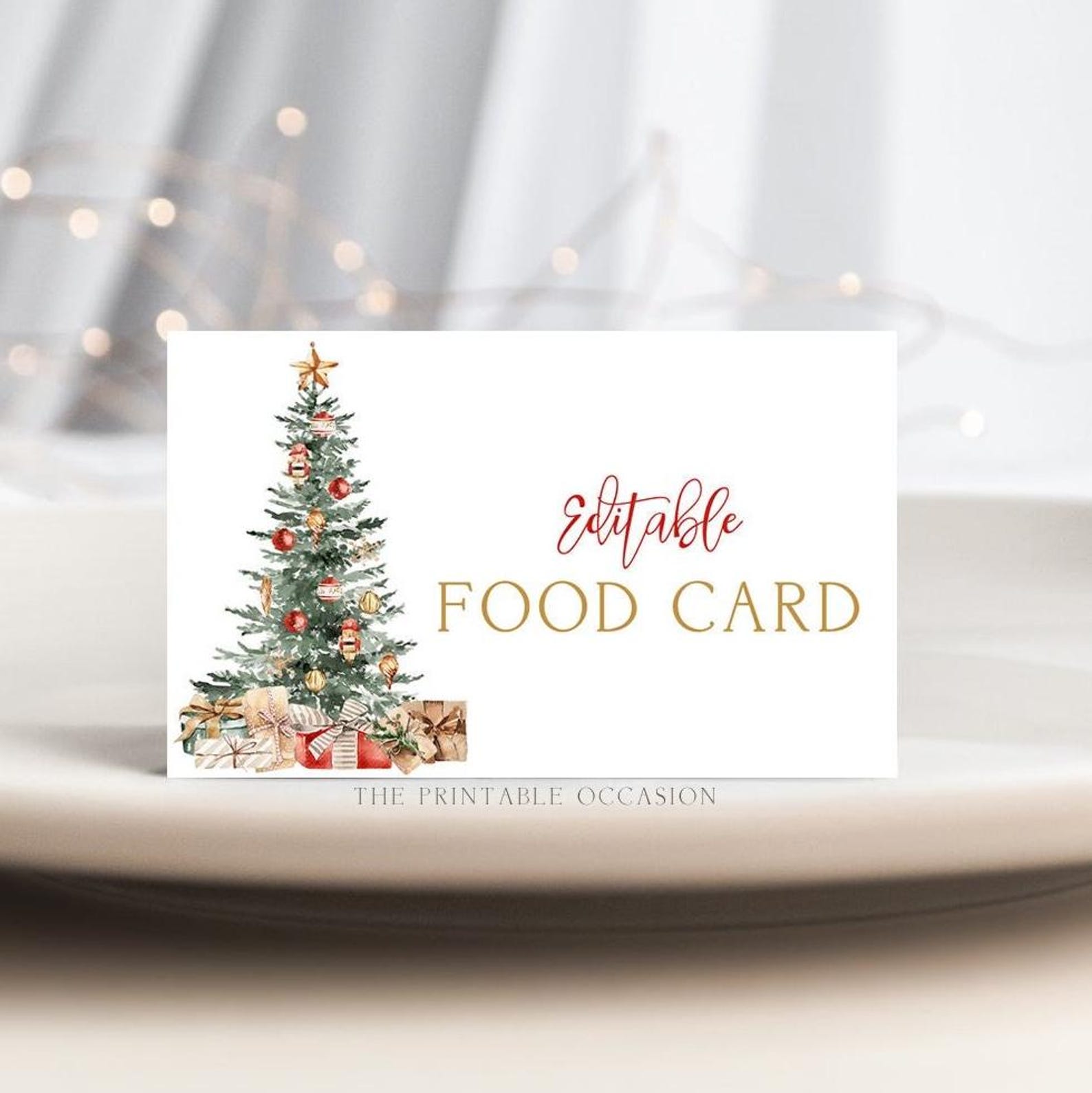 Editable Christmas Buffet Labels Printable Holiday Food Cards Christmas ...