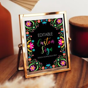 Editable Custom Sign Fiesta Party Sign Fiesta Décor Mexico Table Sign ...