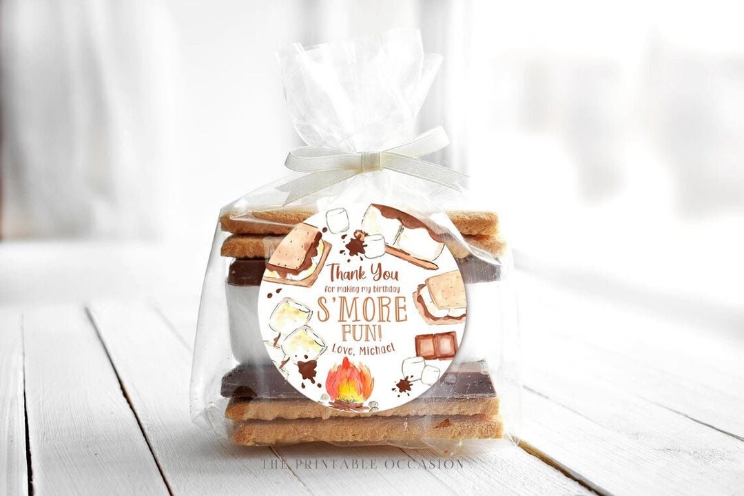 Editable Smores Birthday Thank You Tags Smore Favor Tags Smore Fun ...