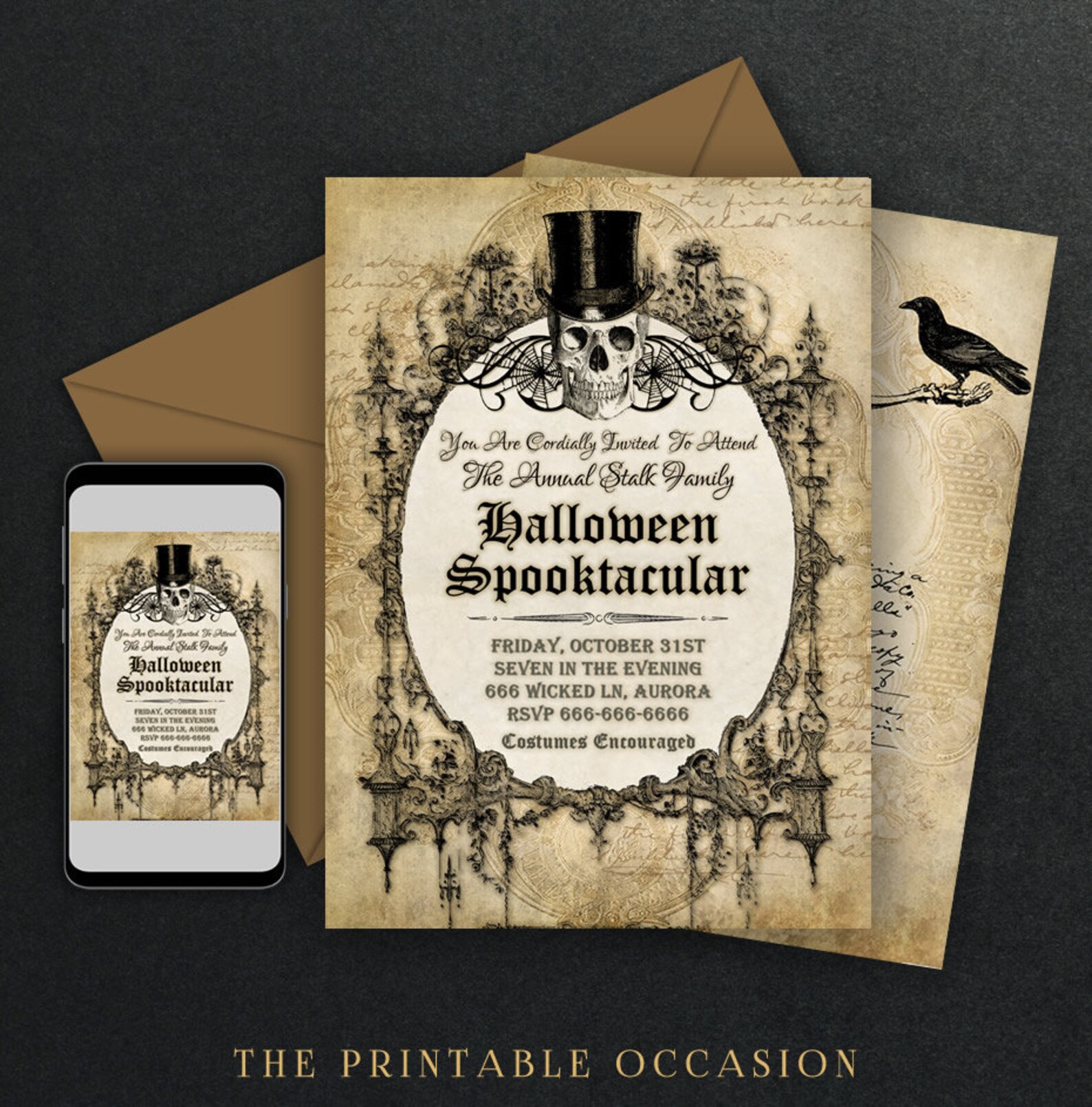 EDITABLE Halloween Party Invitation Template Editable - Etsy