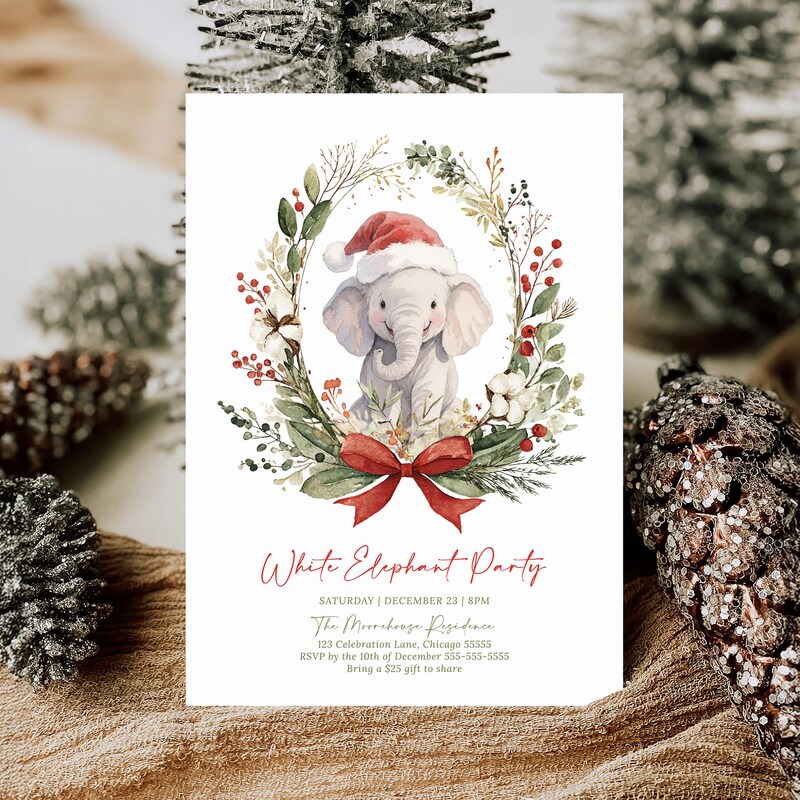 White Elephant Invitations - Etsy