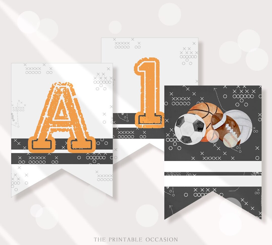 All Sports Birthday Party Banner, Happy Birthday Bunting, All Star ...