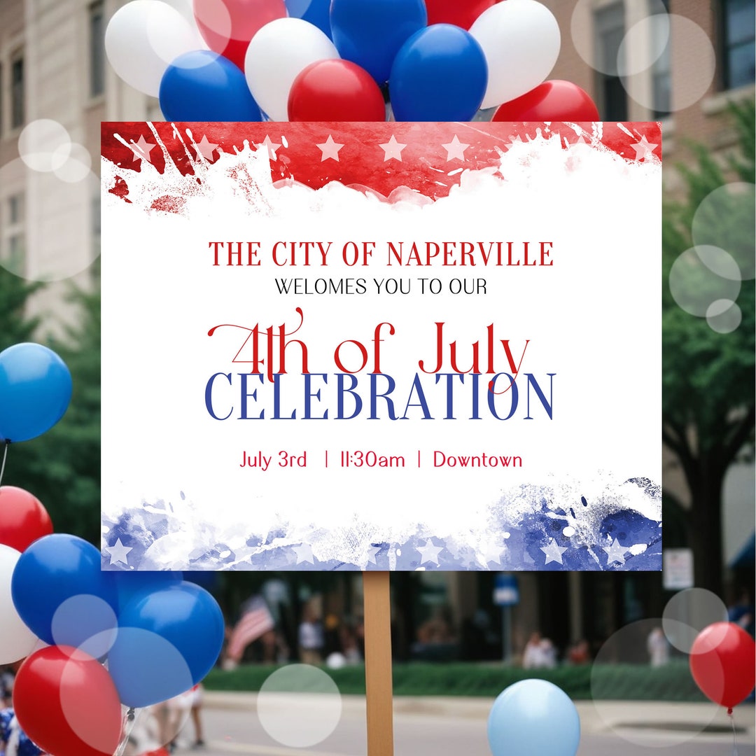 4th of July Welcome Sign Template Editable Printable Fourth of July ...