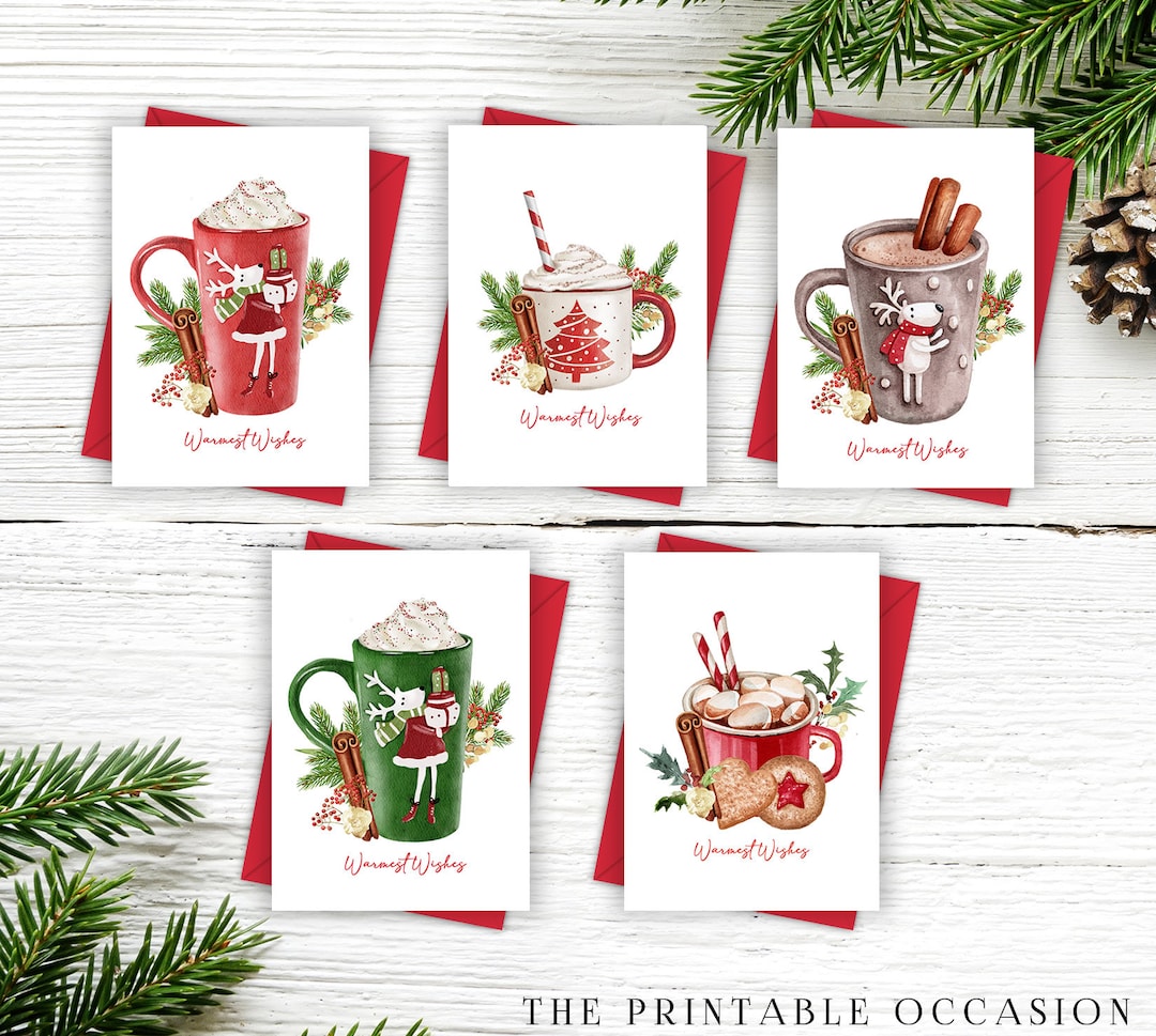 Hot Chocolate Christmas Greeting Cards, Hot Cocoa Christmas Greeting ...
