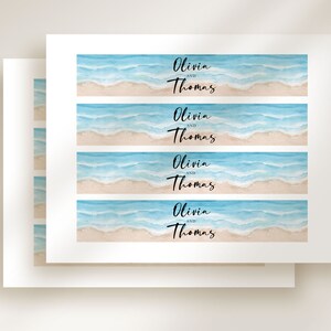 Printable Beach Wedding Invitation Wrapper Template Editable - Etsy