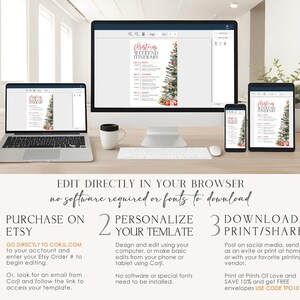 Christmas Itinerary Template Printable Holiday Itinerary Schedule ...