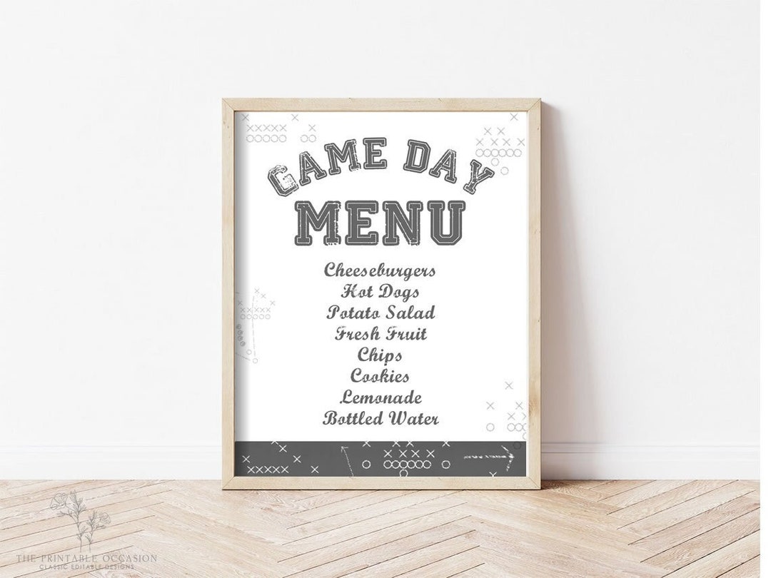 All Sports Concessions Menu Sign Template Printable 8x10 Sports ...