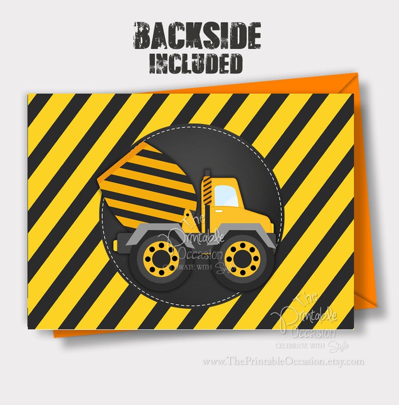 EDITABLE Construction Thank You Card Construction Thank You | Etsy