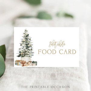 Editable Christmas Buffet Labels, Printable Food Cards, Christmas Tree ...