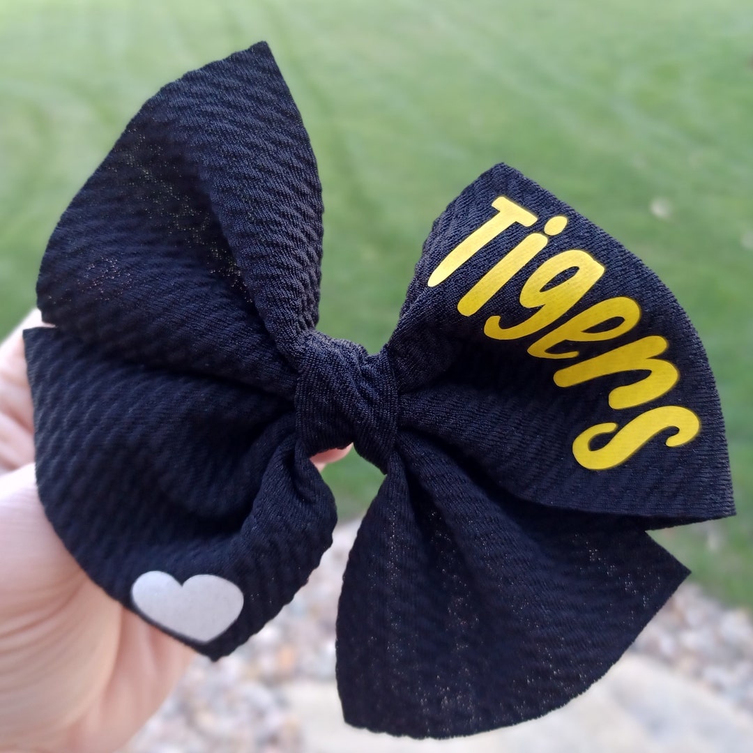 Team Fabric Bow School Mascot Bow Customize Colors and Name Cheer Bow ...