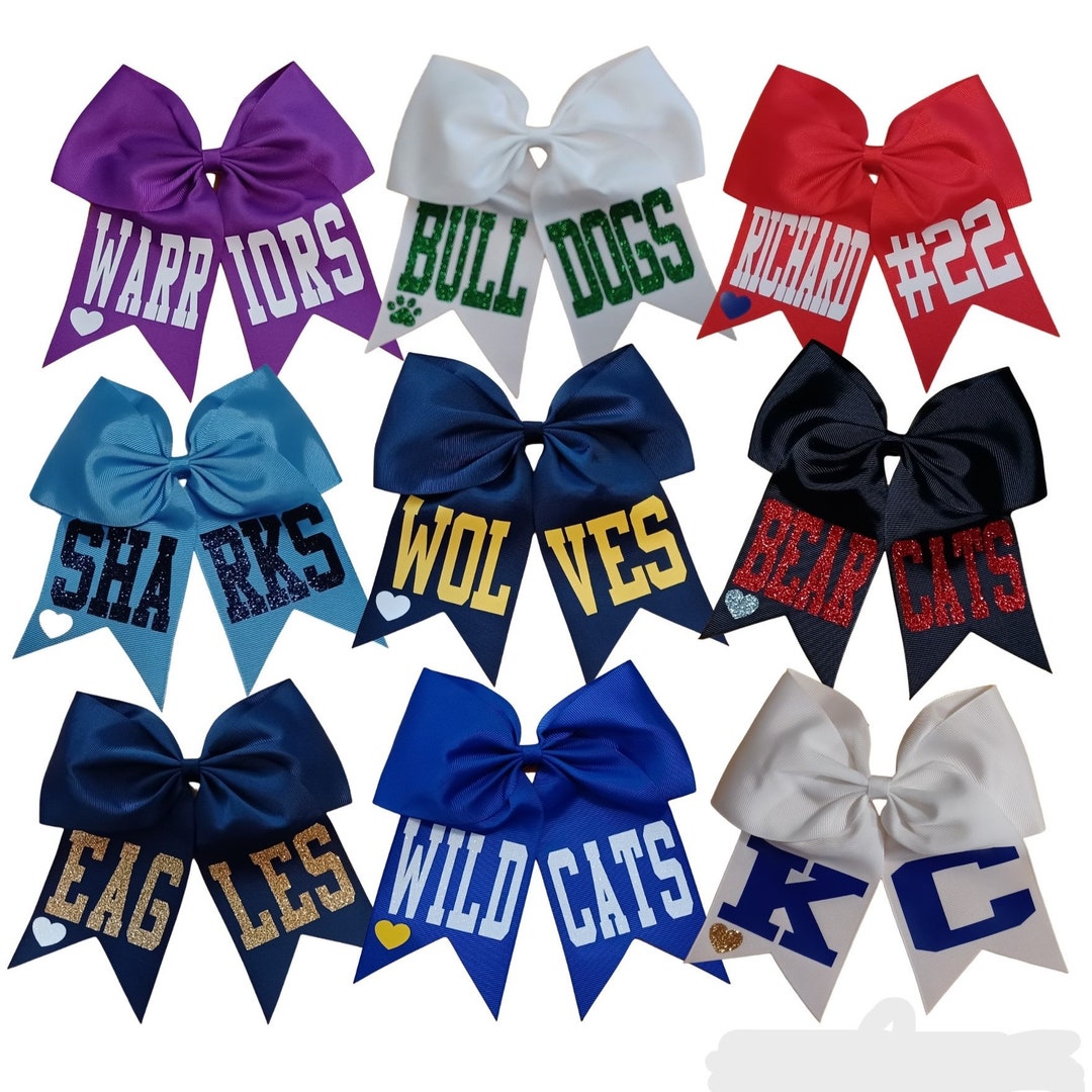 Team Bow School Mascot Bow Customize Colors and Name Cheer - Etsy