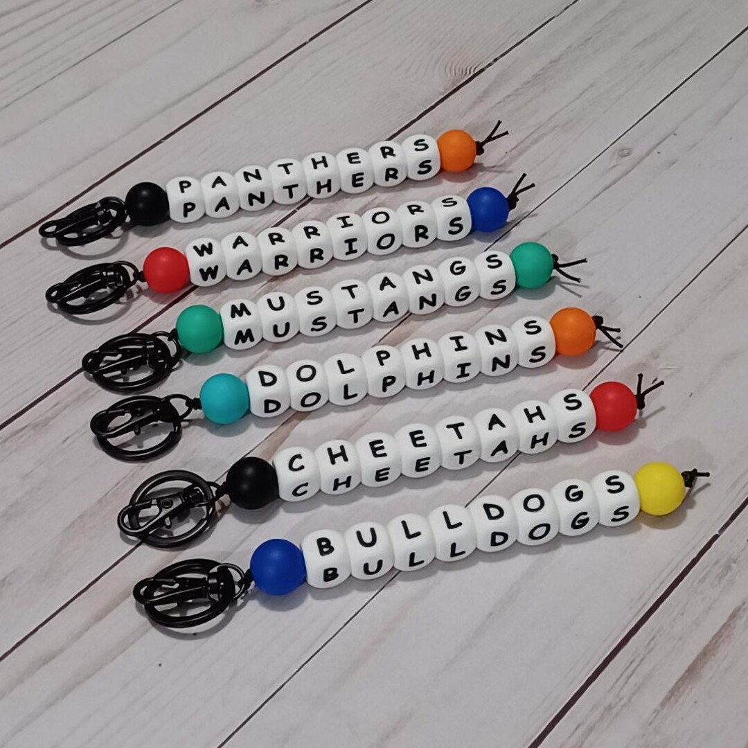 Personalized Team School Mascot Keychain Backpack Pull Back to School ...