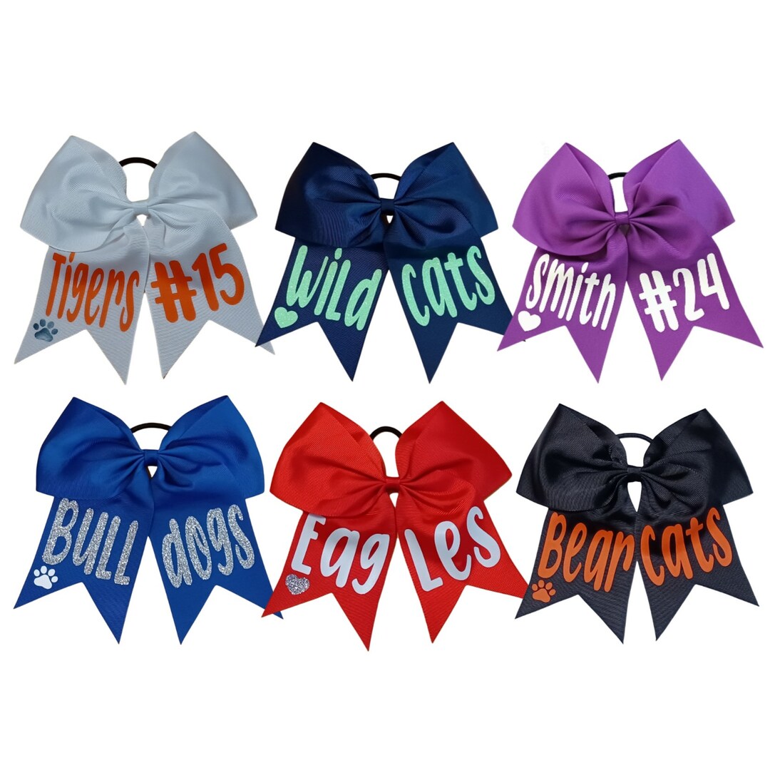 Personalized Bow, Team Bow, School Mascot Bow, Cheer Bow, Spirit Bow ...
