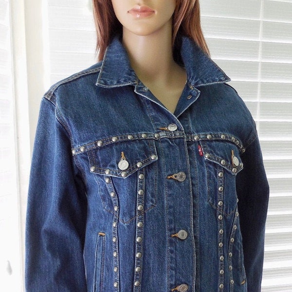 Studded Denim Jacket - Etsy