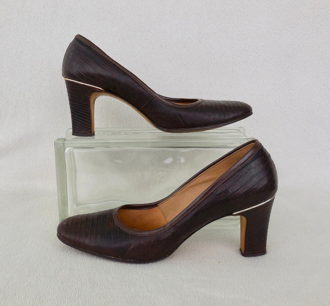 50s SNAKESKIN PUMPS T.J.M. Vintage Snakeskin High Heels Pumps Old ...