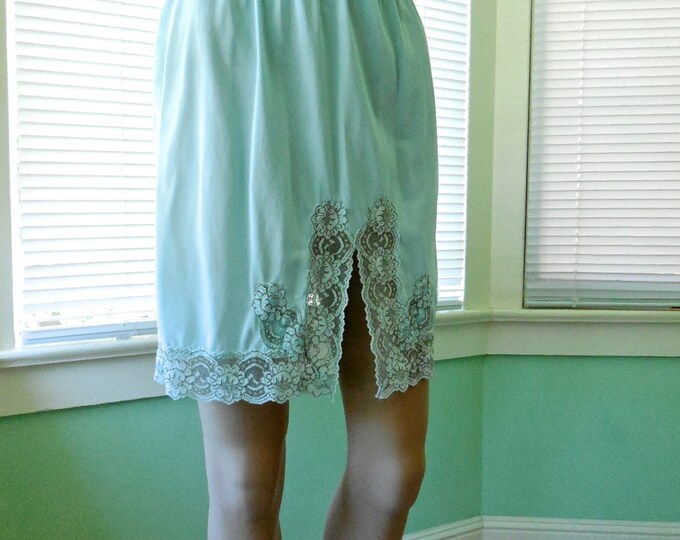 Vintage HALF Slip/70s Mini Slip/blue Half Slip/nylon Slip/mini Skirt ...
