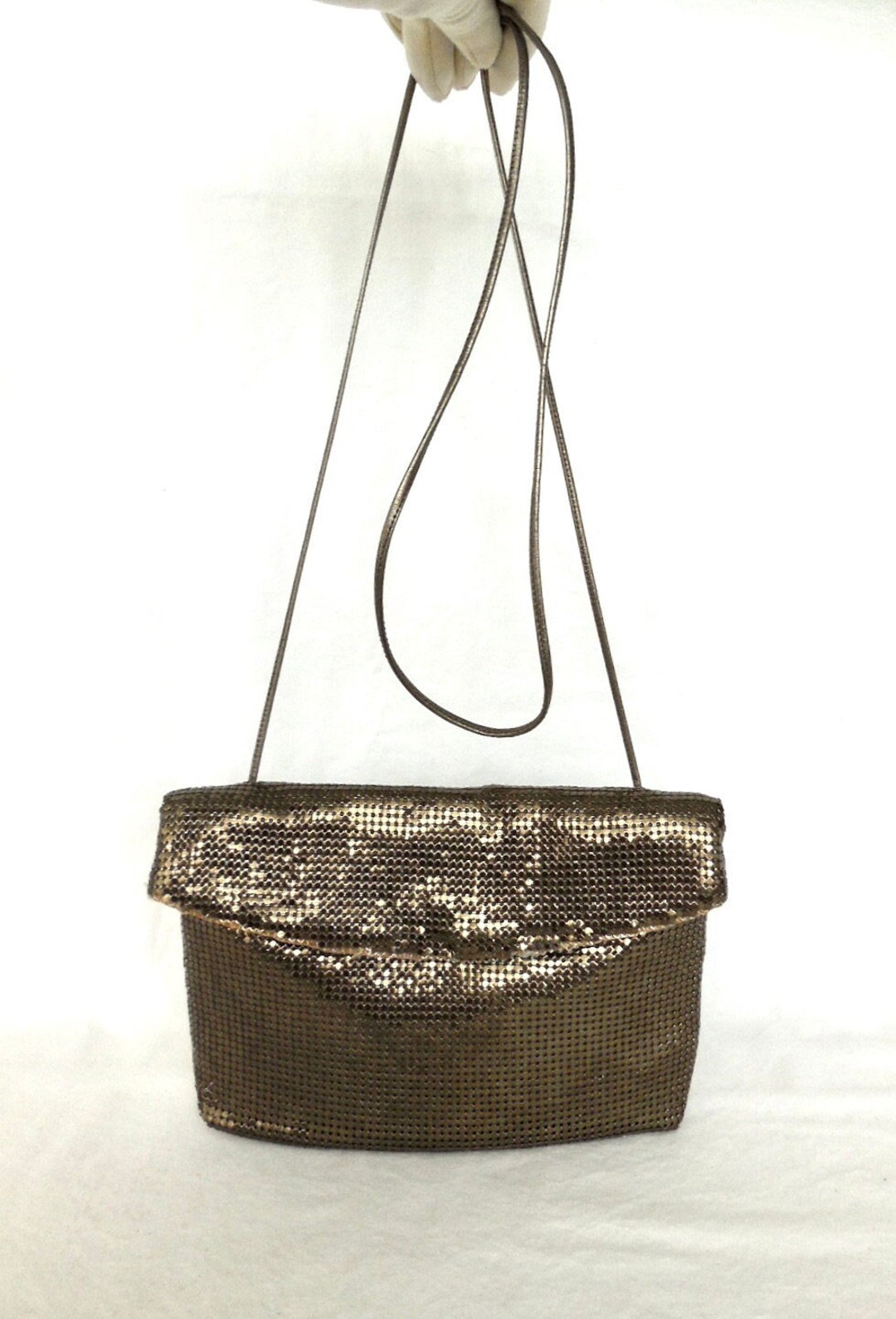 Vintage WHITING & DAVIS Metal Mesh Purse Bronze Mesh Purse Adjustable ...