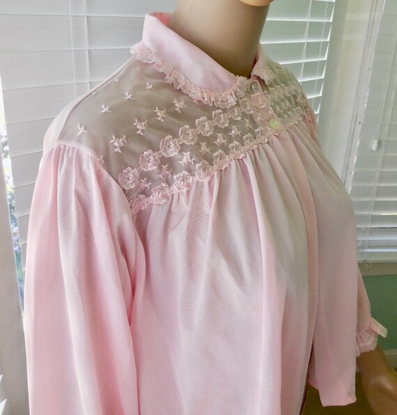 60s Pink Nylon BED Jacket PHIL MAID Vintage Bed Jacke… - Gem