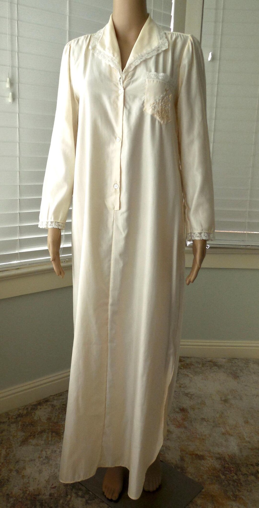 SATIN Nightgown CHRISTIAN DIOR Lingerie Satin Nightgown Antique Lace ...