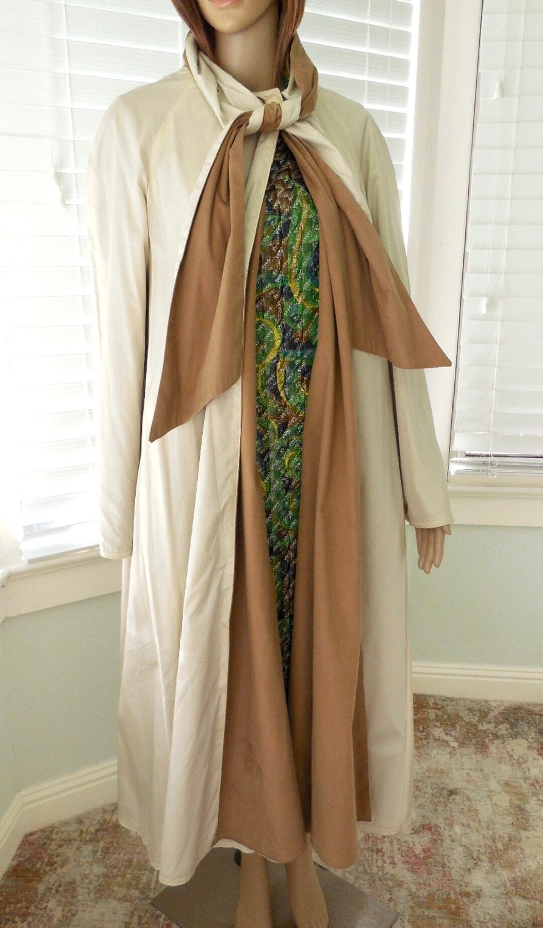 Mod CAPE COAT Elegant Open Front Cape With Attached Scarf Opera Cape ...