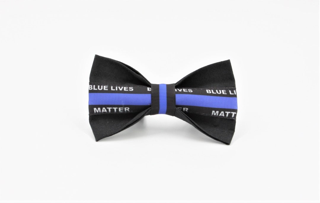 Thin Blue Line Bow Tie Dog Collar, K9 Bow Tie, Blue Lives Matter Bow ...