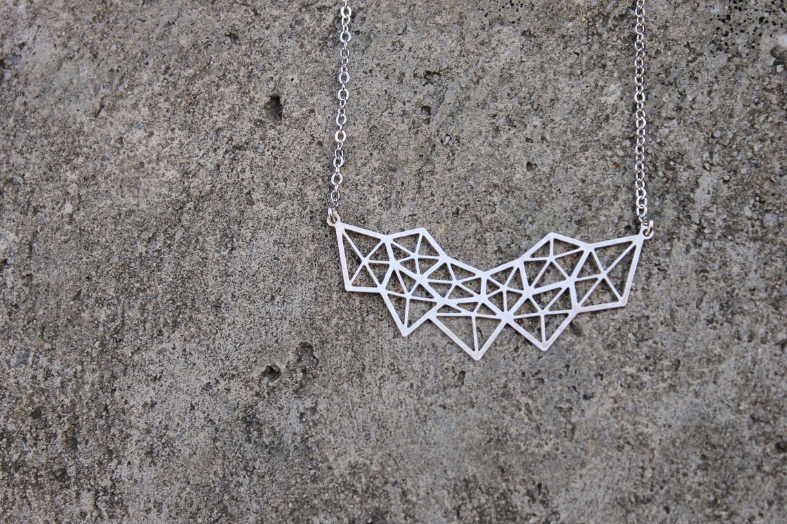 Geometric Shapes Necklace // Gold or Silver // Minimal | Etsy