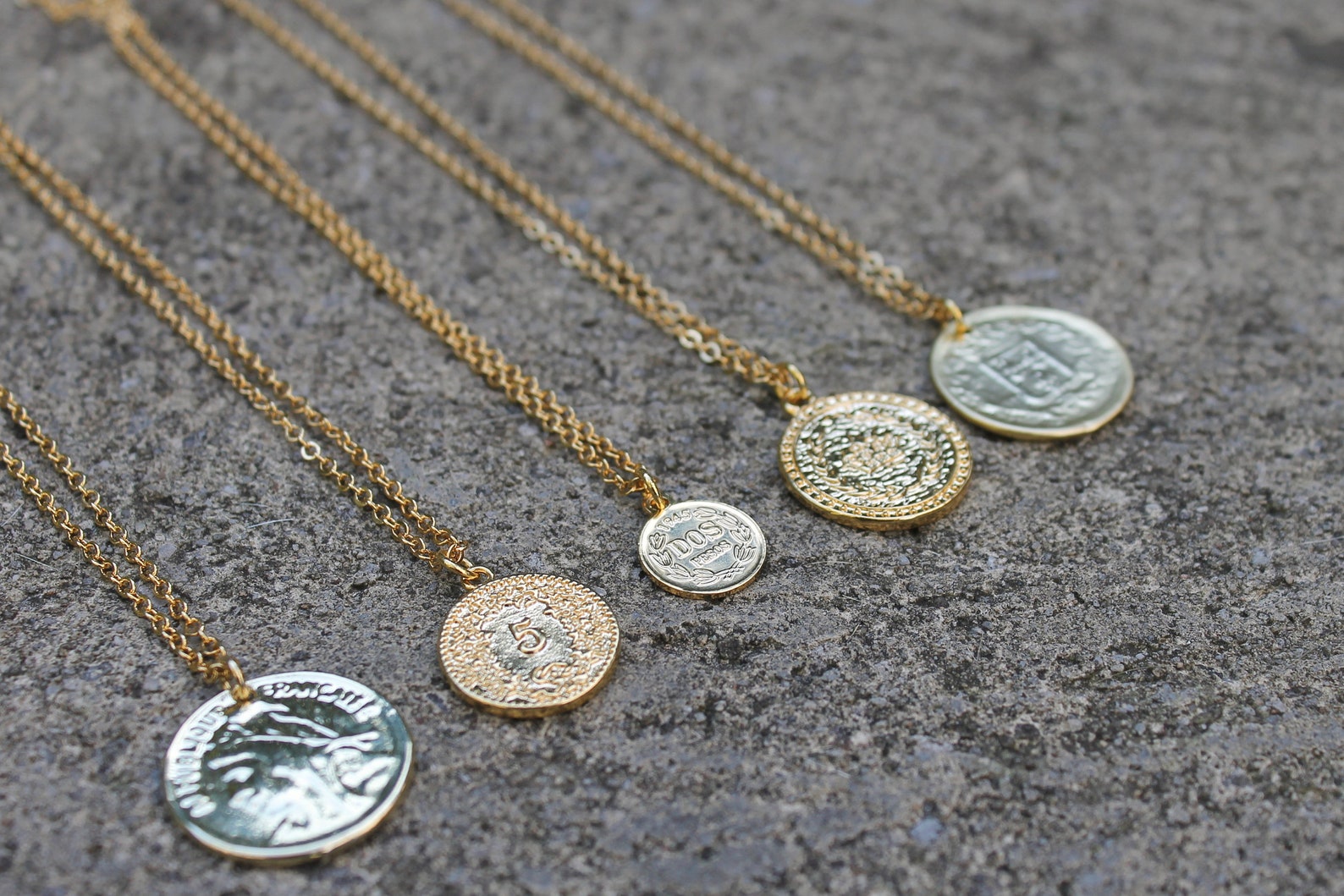 Gold Coin Necklaces for Layering // Coin Medallion // Minimal Necklace ...