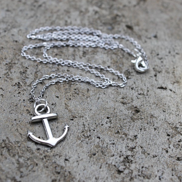 Mens Anchor Necklace Etsy