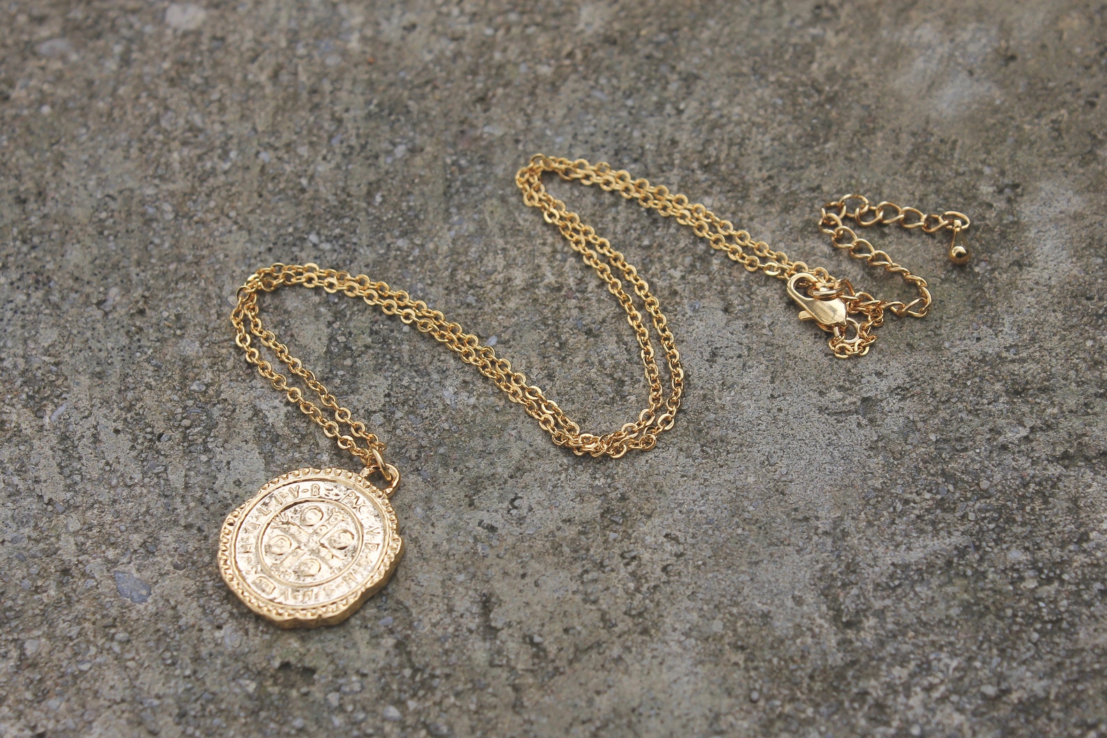 Gold Coin Necklace // Ancient Relic Necklace // Minimal | Etsy