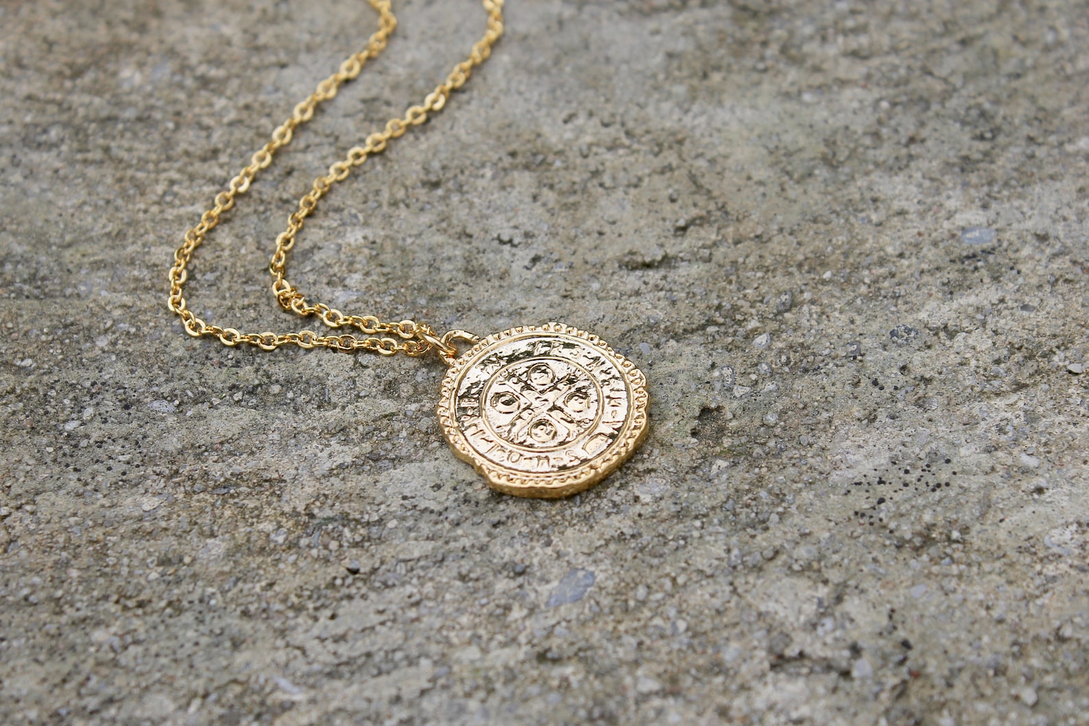 Gold Coin Necklace // Ancient Relic Necklace // Minimal | Etsy