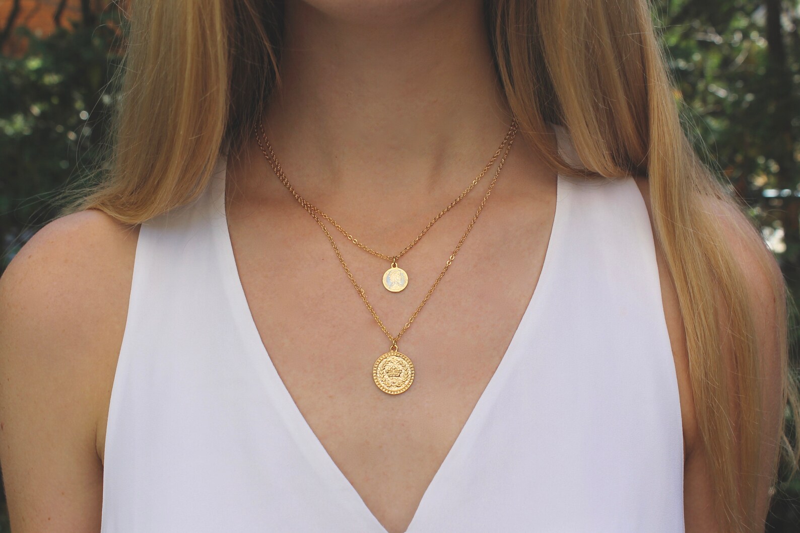 Gold Coin Necklaces for Layering // Coin Medallion // Minimal Necklace ...