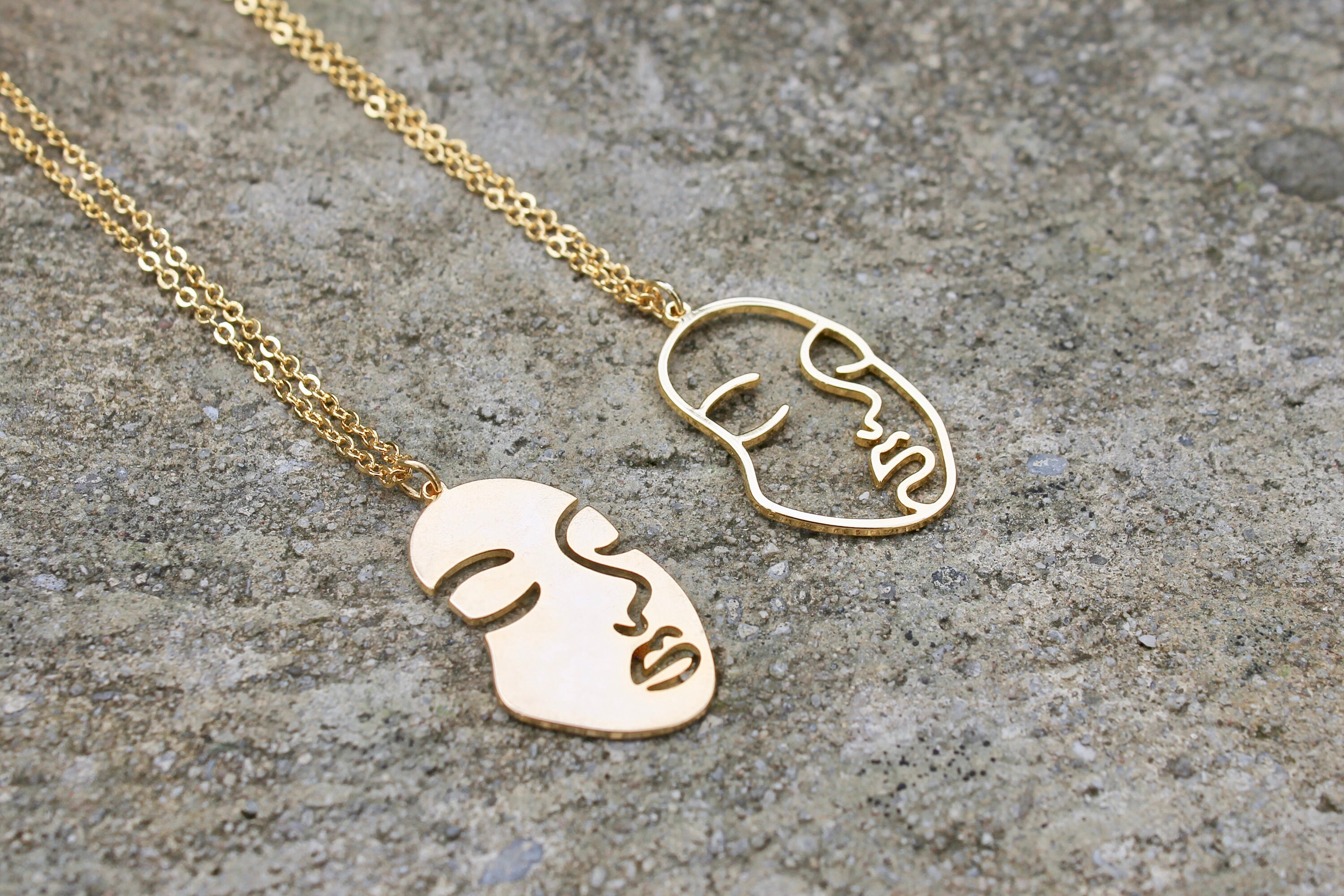 Face Necklace // Woman's Abstract Face // Femme Necklace | Etsy