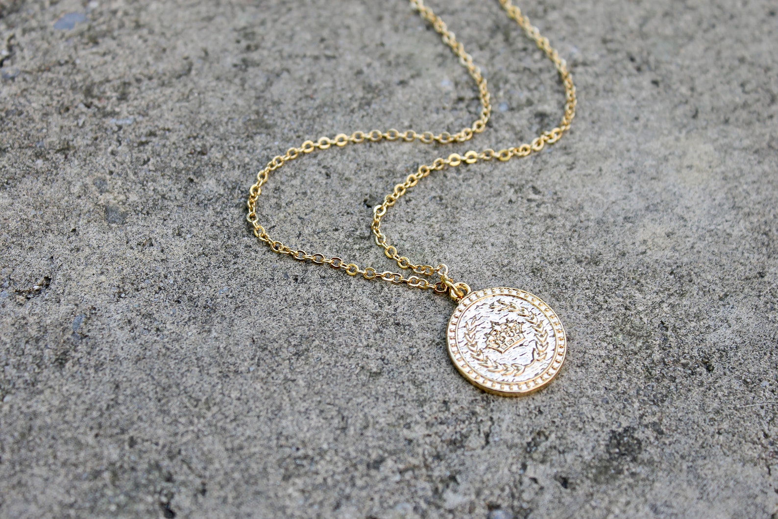 Gold Coin Necklaces for Layering // Coin Medallion // Minimal Necklace ...
