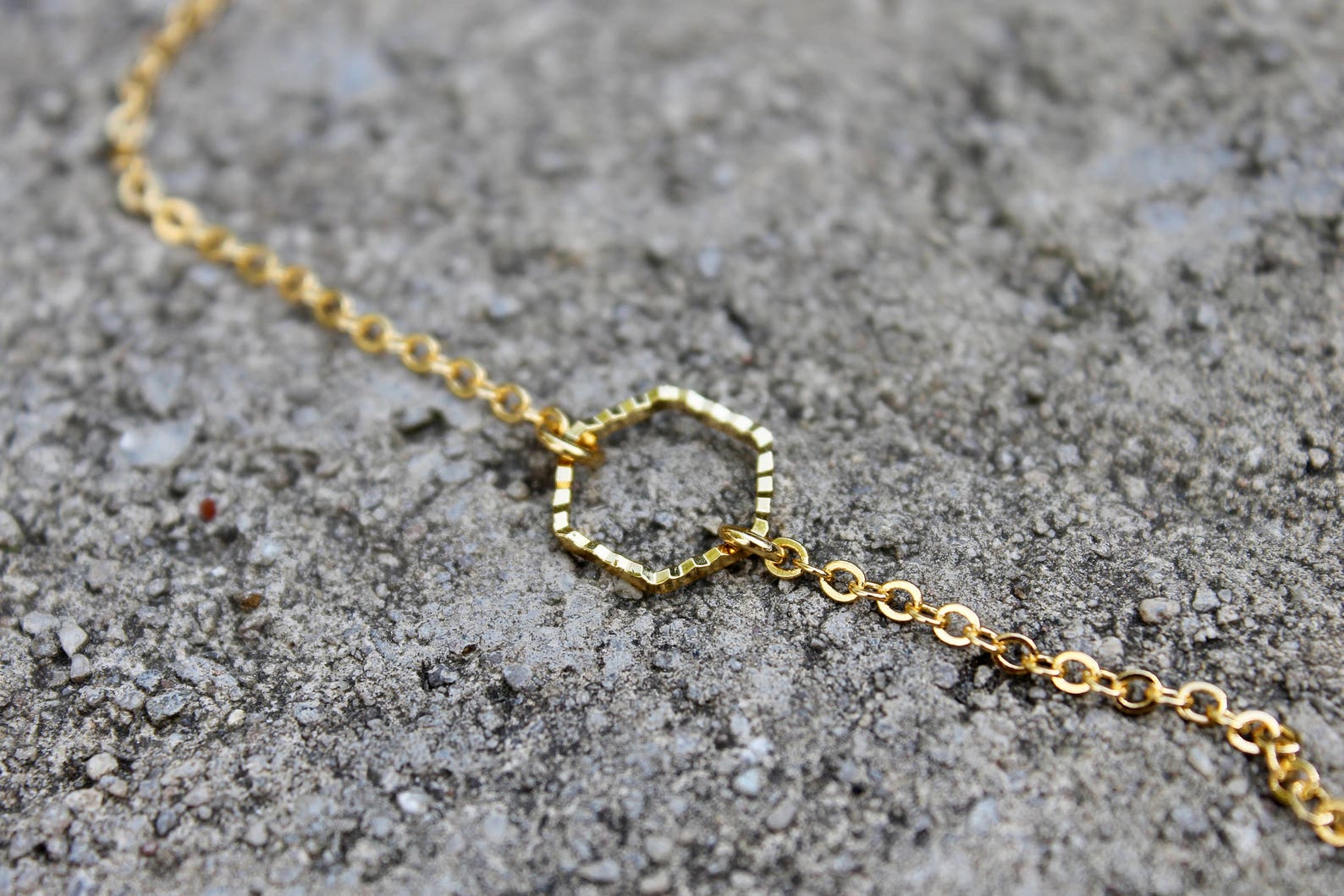 Gold Hexagon Necklace // Beveled Geometric Shapes Necklace // - Etsy