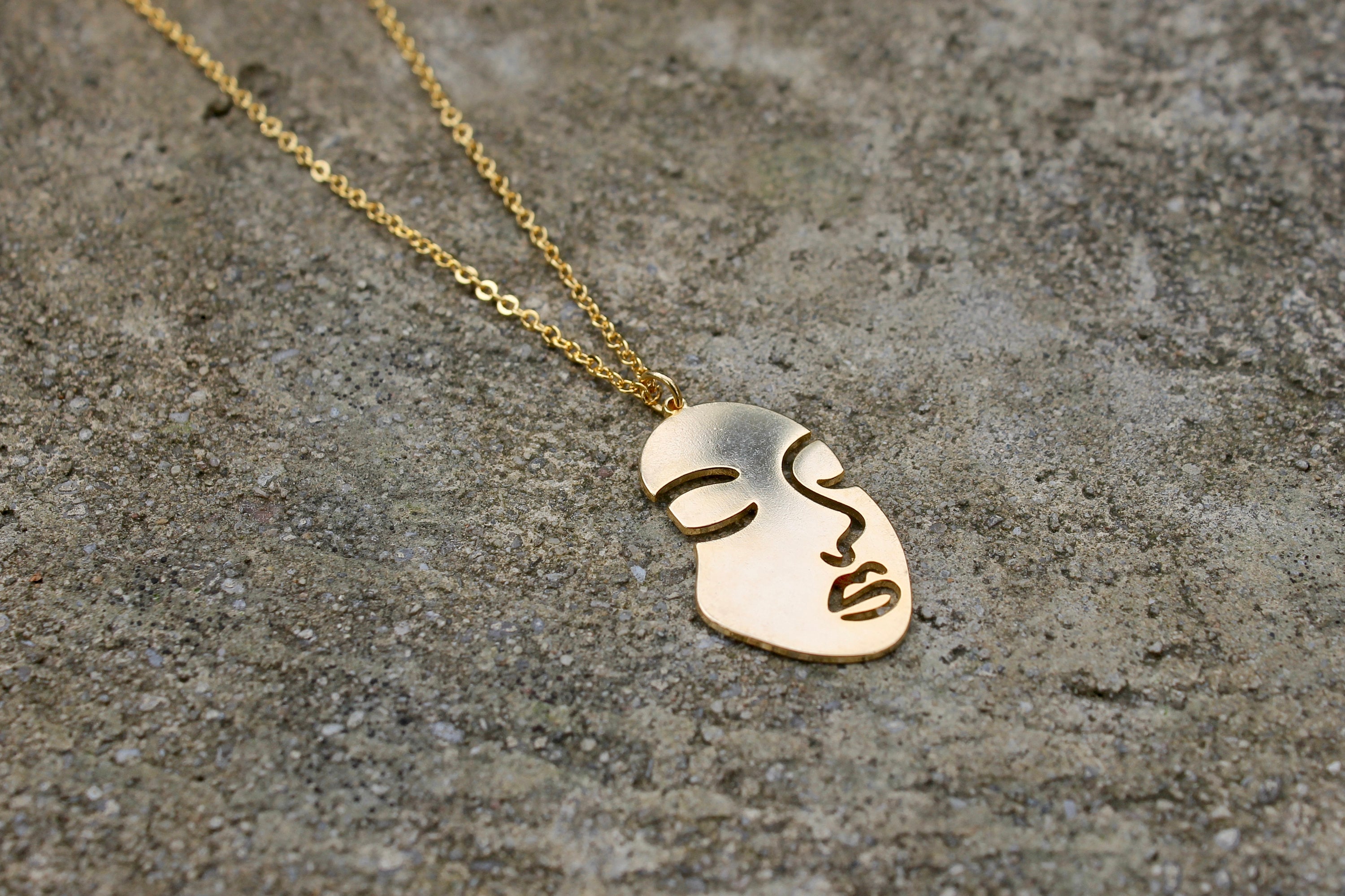Face Necklace // Woman's Abstract Face // Femme Necklace | Etsy