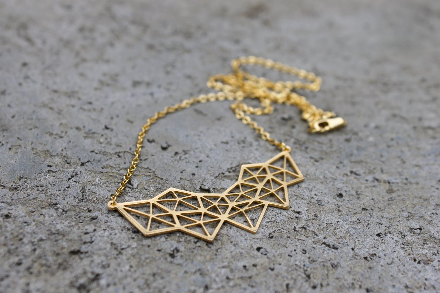 Geometric Shapes Necklace // Gold or Silver // Minimal - Etsy