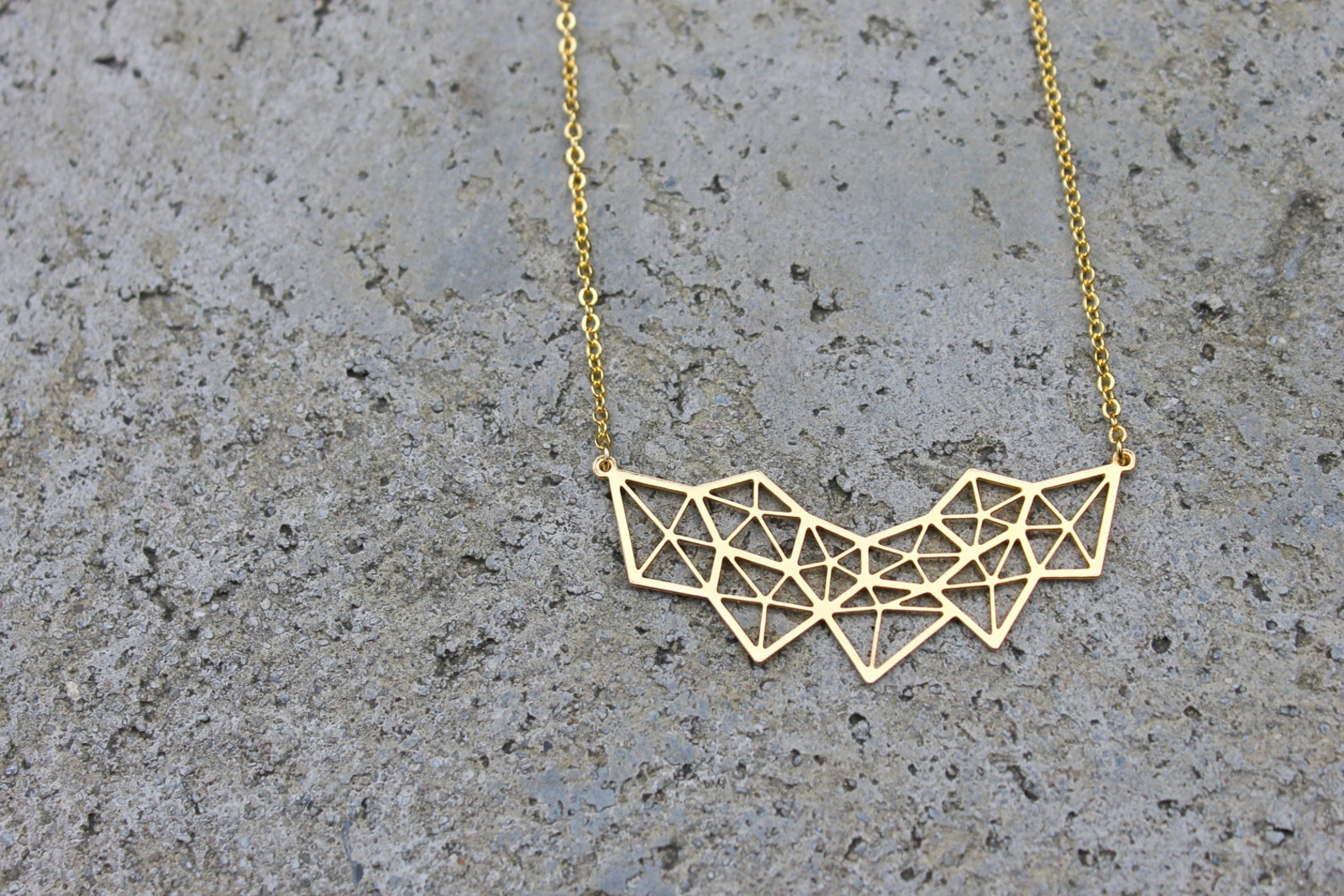 Geometric Shapes Necklace // Gold or Silver // Minimal - Etsy