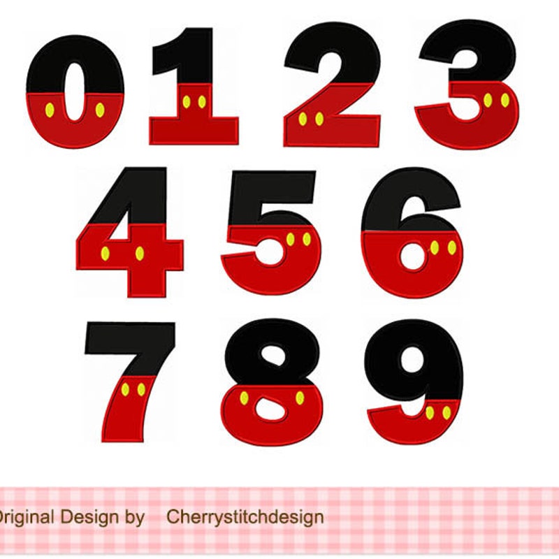 Mickey Mouse Numbers - Etsy