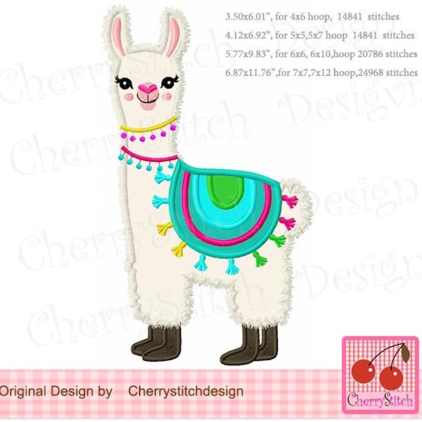 Llama Embroidery Design - Etsy