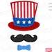 Uncle Sam With Mustache 4th of July Patriotic Machine Embroidery ...
