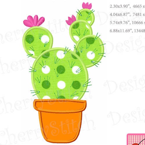 Cactus Applique Machine Embroidery Designcactus - Etsy