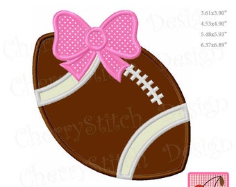 Football Bow Applique | Etsy