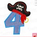 Pirate Number 4 Birthday Machine Embroidery Applique Design - Etsy