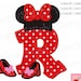 Monogram R Minnie Letter R Upper Case Machine Embroidery - Etsy