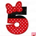 Minnie Number 5 Birthday Embroidery Applique Design | Etsy